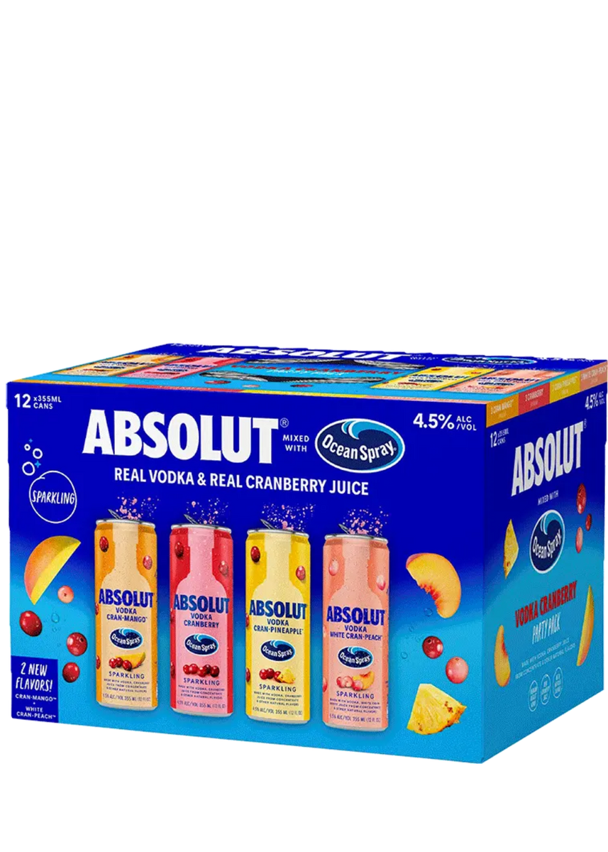 ABSOLUT OCEAN SPRAY CRANBERRY VARIETY PACK 12PK – Creekville Spirits